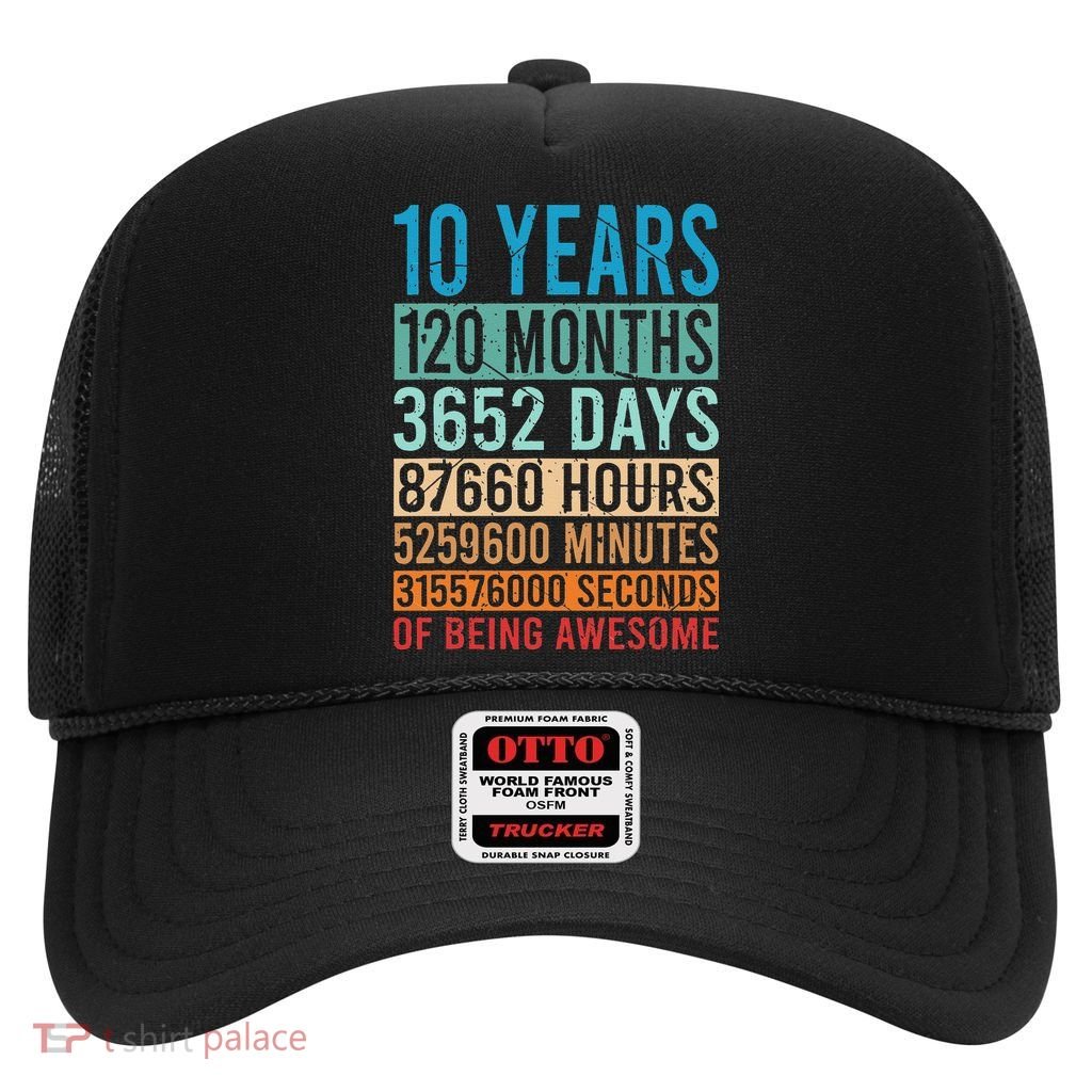 10th Birthday 10 Years Old Vintage Retro 120 Months Hat | TShirtPalace