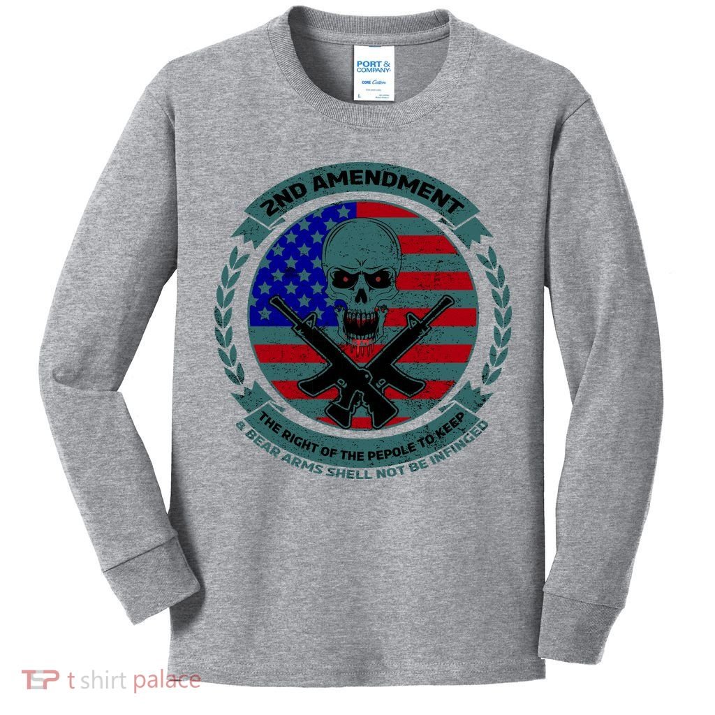 2nd Amendment Front And Back Design Kids Long Sleeve Shirt
