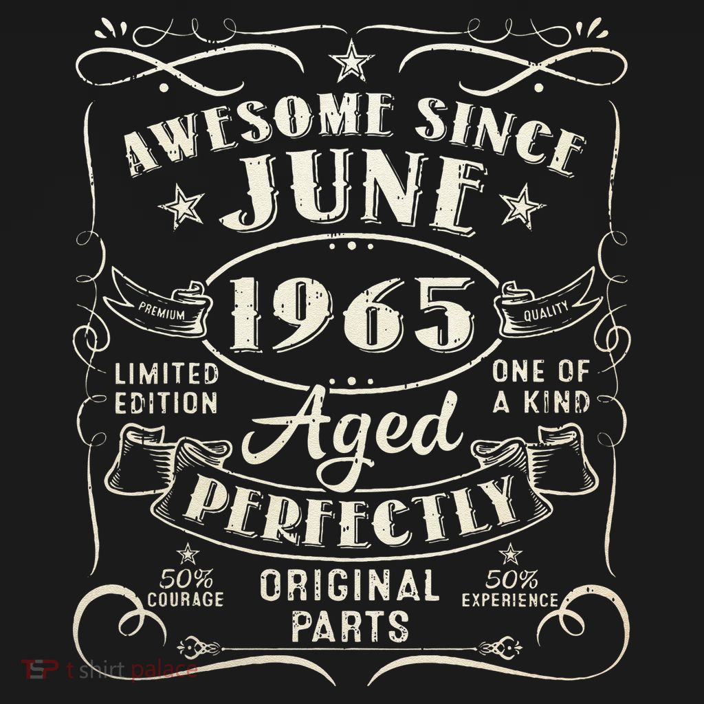 58 Year Old Awesome Since June 1965 58th Birthday Full Zip Hoodie ...