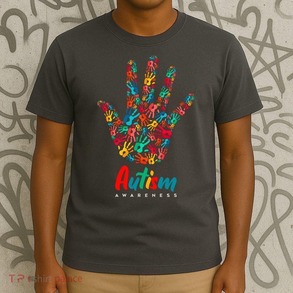 Autism Awareness Painted Hand Prints T-Shirt | TShirtPalace