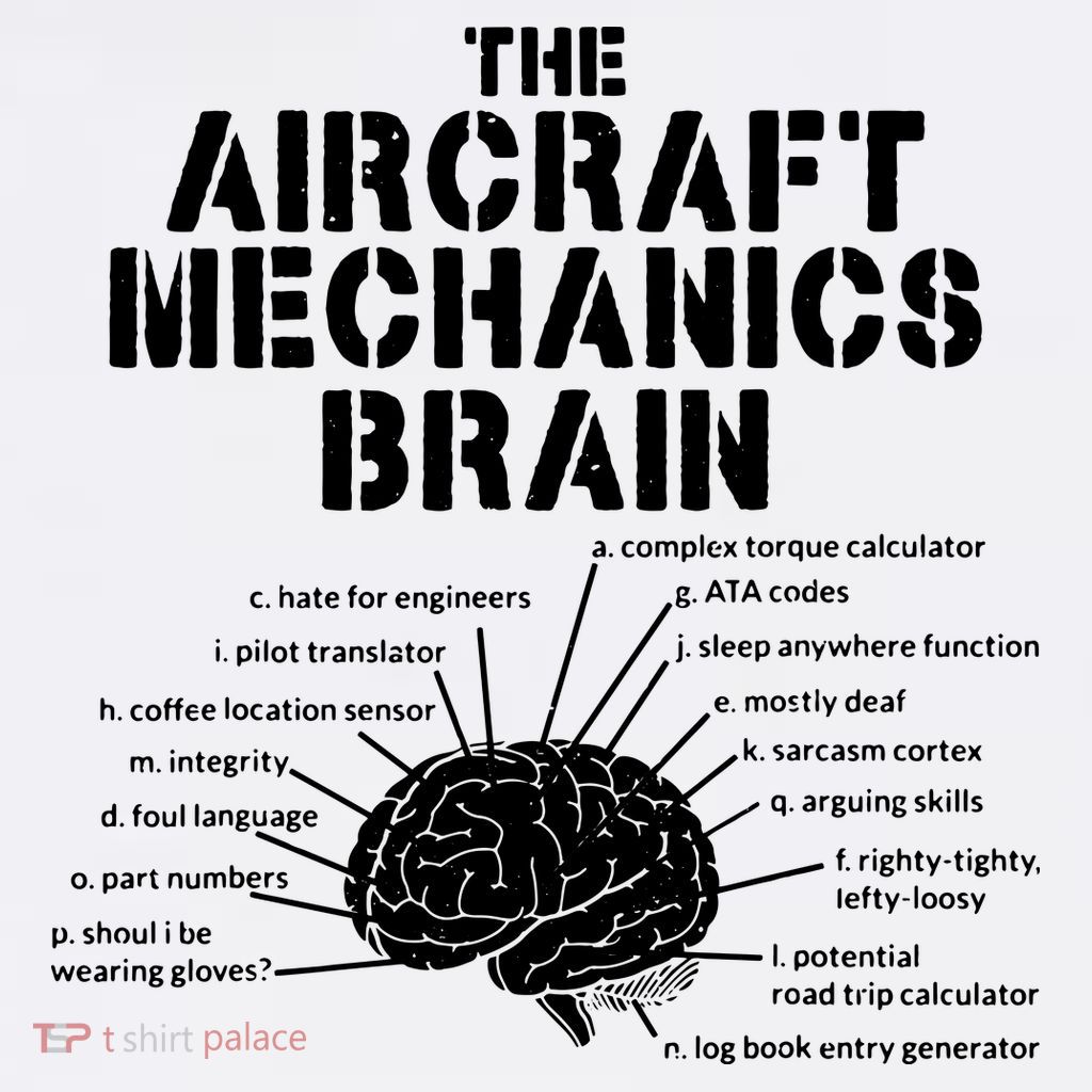 Aircraft Mechanics Brain Shirt Aviation Gift Baby Bodysuit | TShirtPalace