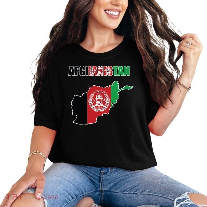Afghanistan Map Flag Emblem Comfort Colors T-Shirt | TShirtPalace