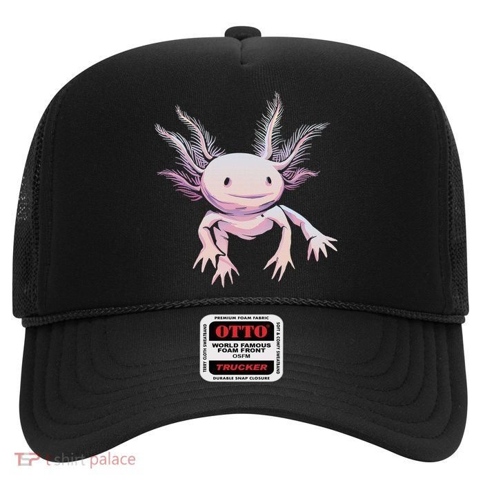 Axolotl Mexican Salamander Drawing Lizard Realistic Axolotl Trucker Hat ...