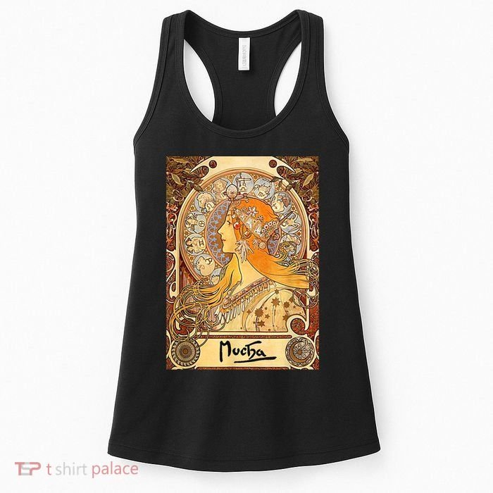 Alphonse Mucha Zodiac Art Nouveau Women's Racerback Tank | TShirtPalace
