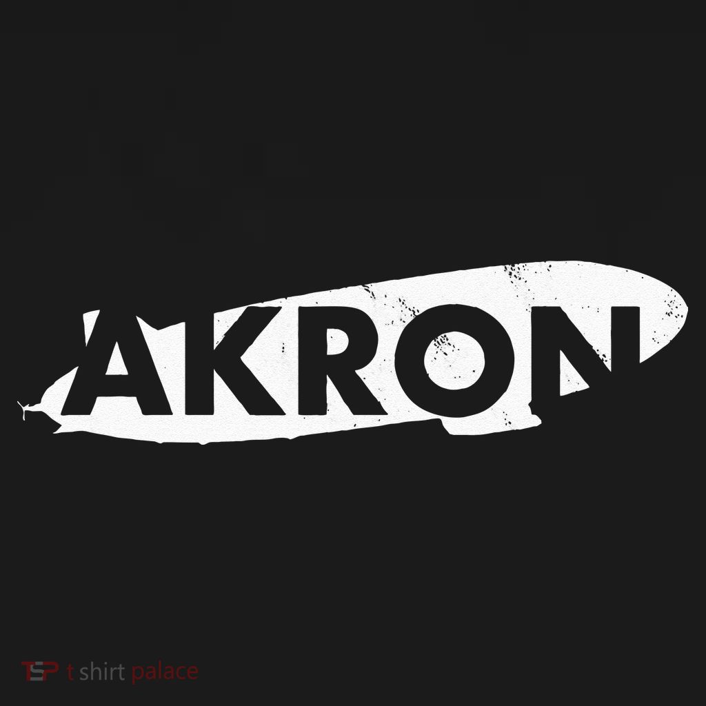 Akron Ohio Blimp Over Summit County Vintage Distressed Style