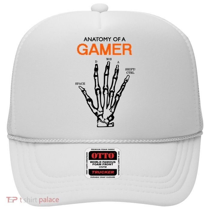 Anatomy Of Gamer Funny Gaming Trucker Hat | TShirtPalace
