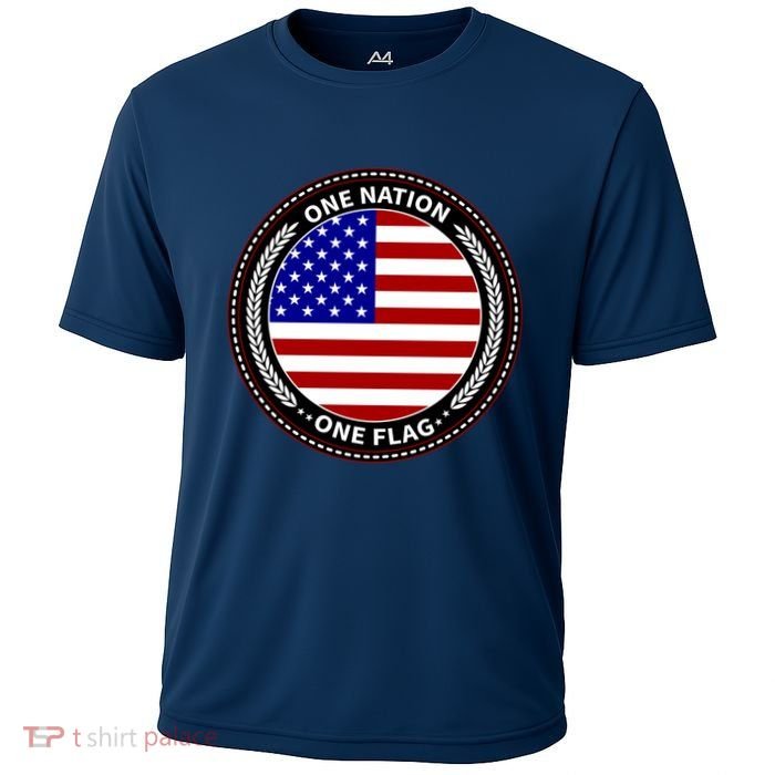 America One Nation One Flag Cooling Performance Crew T-Shirt | TShirtPalace