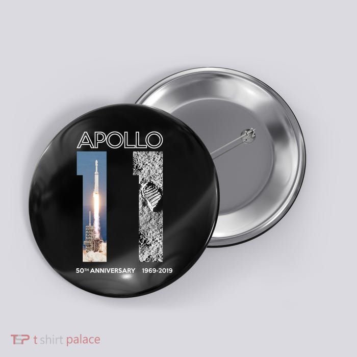 Apollo 11 50th Anniversary Design Button | TShirtPalace