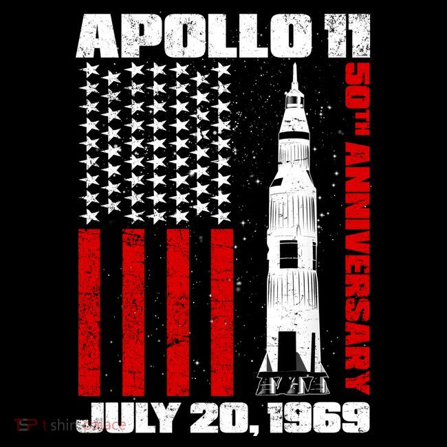 Apollo 11 50th Anniversary Flag Button | TShirtPalace