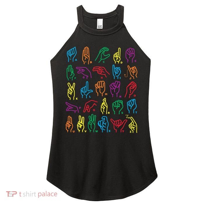 Abc Sign Language Chart Teacher Hand Letter Alphabet Asl Women's ...