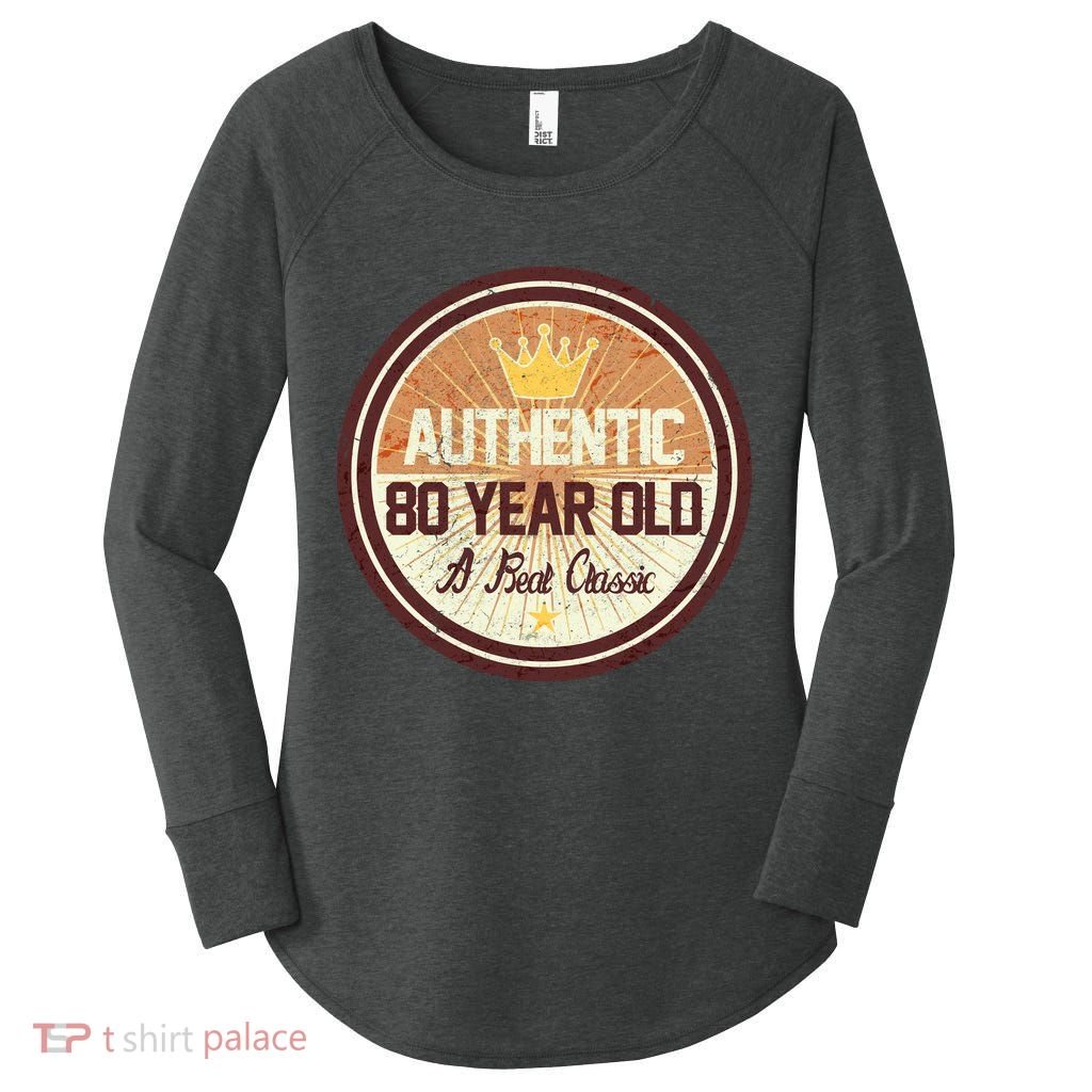 Authentic 80 Year Old Classic 80th Birthday Women's Perfect Tri Tunic ...
