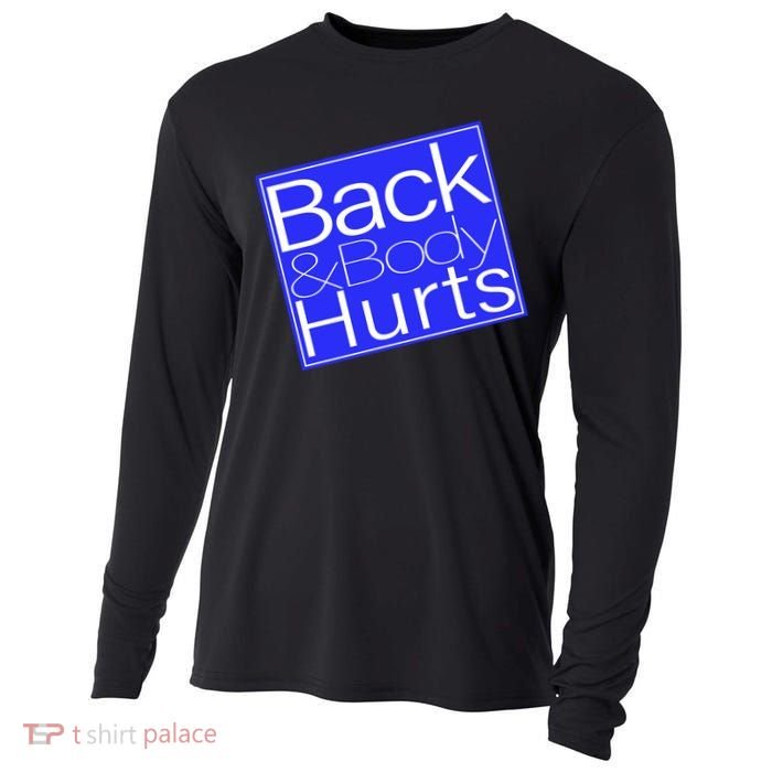 Back and Body Hurts Blue Logo Cooling Performance Long Sleeve Crew ...