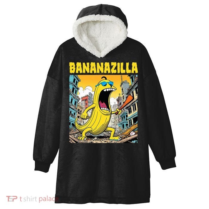 Bananazilla Banana Baseball Monster Bananas Hooded Wearable Blanket ...