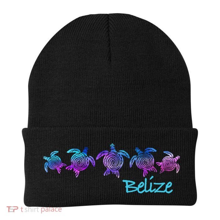 Belize Beach Design / Tribal Turtle Gift Knit Cap Winter Beanie ...