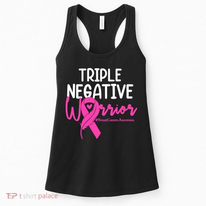 Breast Cancer Triple Negative Warrior Pink Ribbon Awareness Women's ...