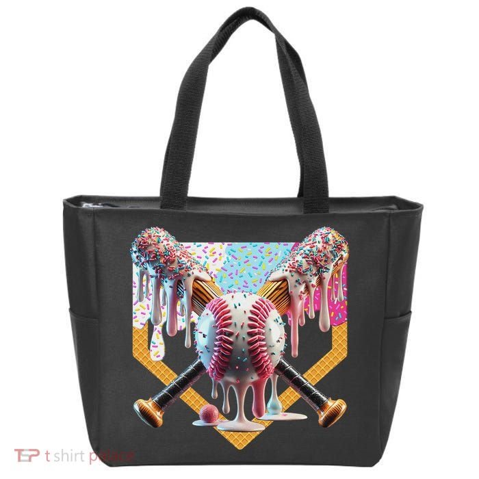 Baseball Drip For Ice Cream Drip For Boy Baseball Zip Tote Bag ...