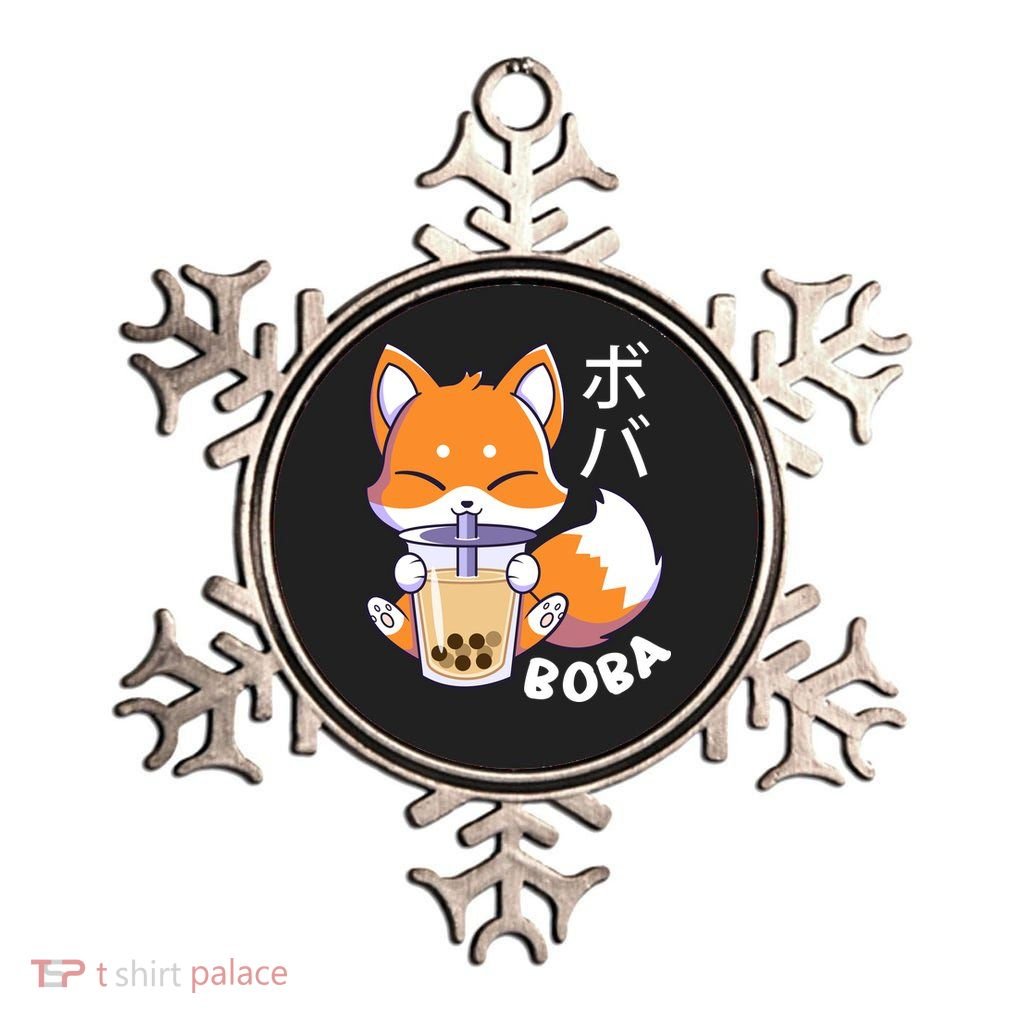 Boba Fox Bubble Tea Chibi Foxes Ornament | TShirtPalace