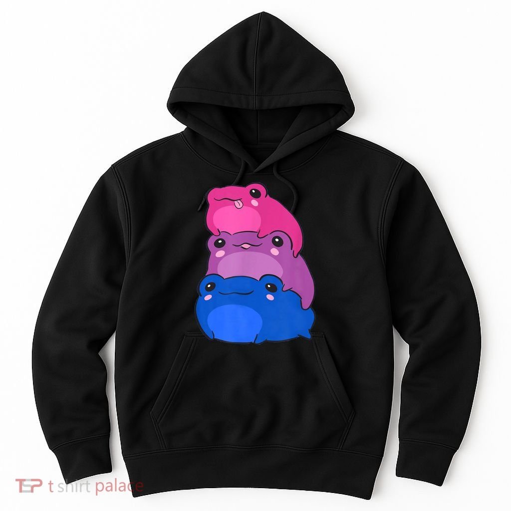Bisexual Flag Color Frogs Subtle Bi Pride LGBTQ Aesthetic Hoodie ...