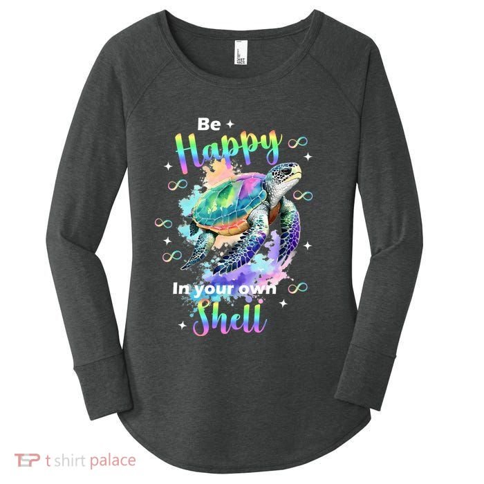 Be Happy On Your Own Colorful Turtle Self Love Women's Perfect Tri ...