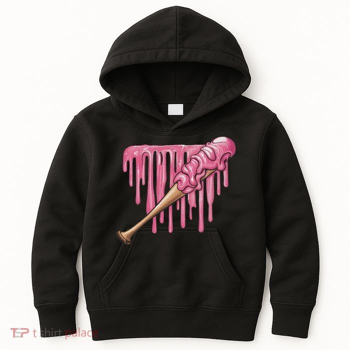 Baseball Ice Cream Baseball Bat With Sprinkles Drip Kids Hoodie ...