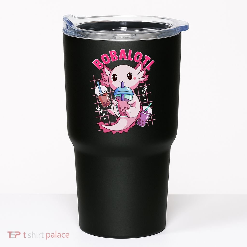 Bobalotl Kawaii Axolotl Drinking Boba Tea Pet Axolotl Lover Tumbler ...