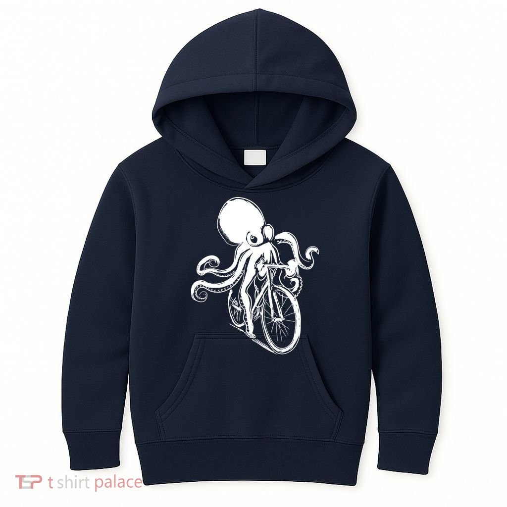 Bicycle Octopus Art Cyclist Kids Hoodie | TShirtPalace