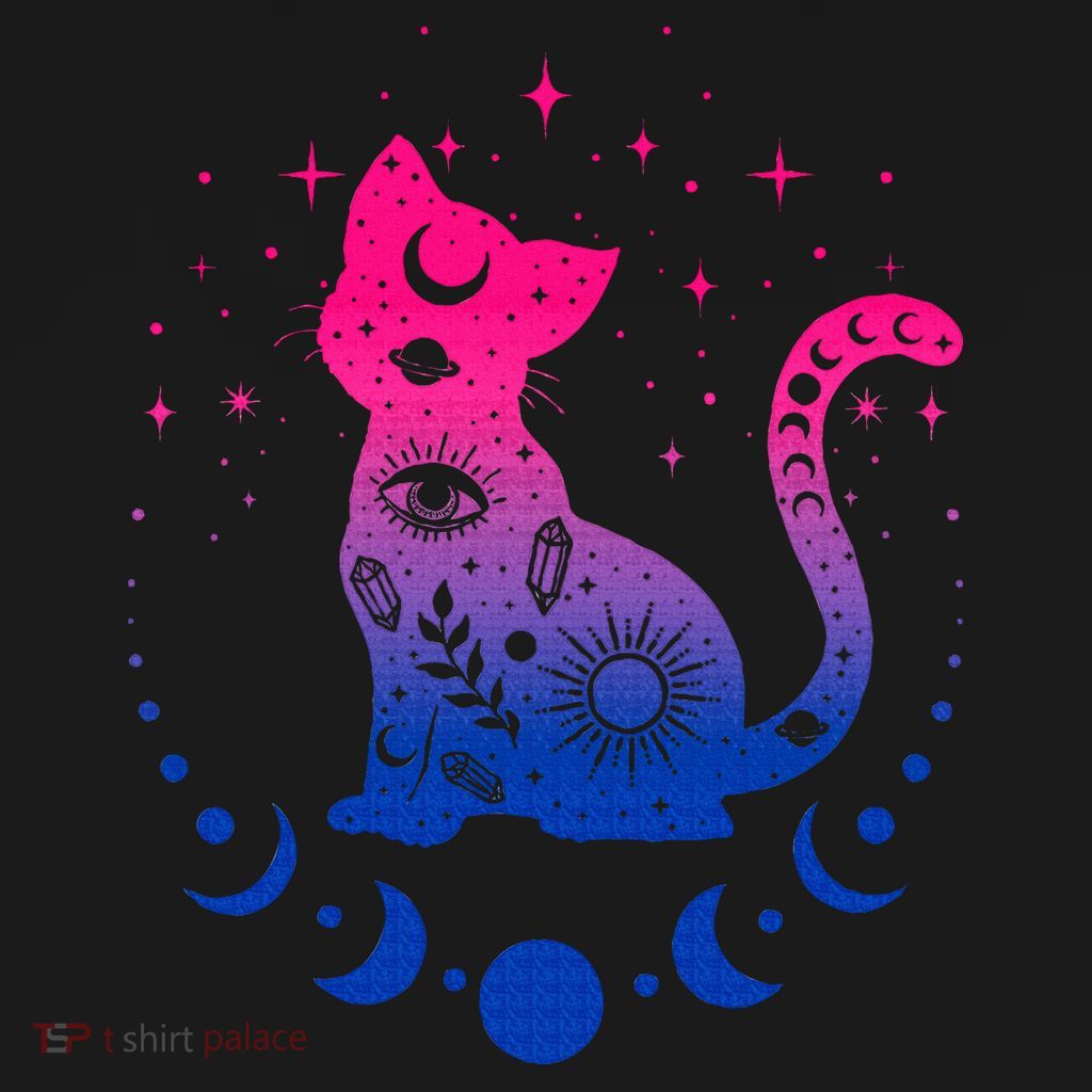 Bisexual pride flag colors astronomy cat Pajama Set | TShirtPalace