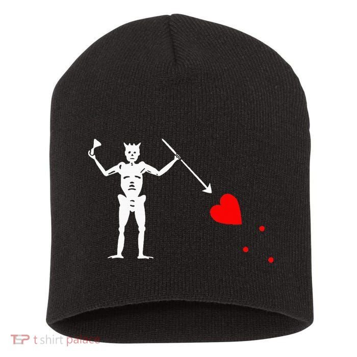 Blackbeard Pirate Flag Jolly Roger Skeleton Short Acrylic Beanie ...