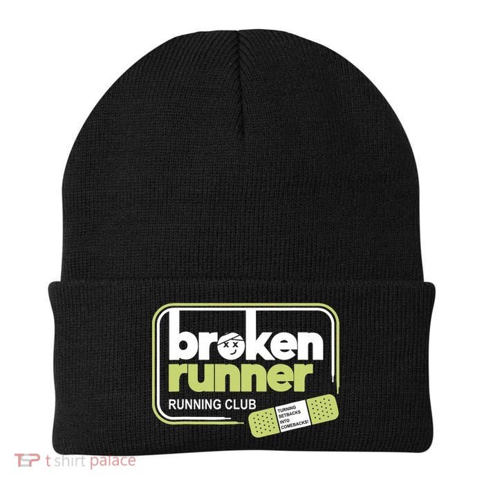 Broken Runner Running Club Turning Setbacks Meme Beanie | TShirtPalace