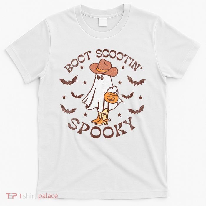 Boot Scootin Spooky Western Halloween Retro Fall Halloween T-Shirt ...