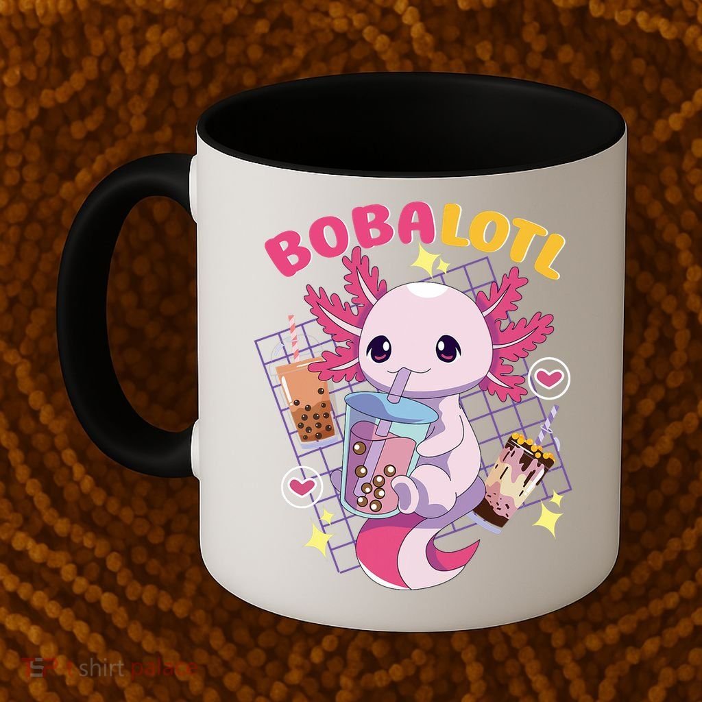 Boba Tea Bubble Tea Milk Tea Anime Axolotl Cute Kawaii Gift Coffee Mug ...