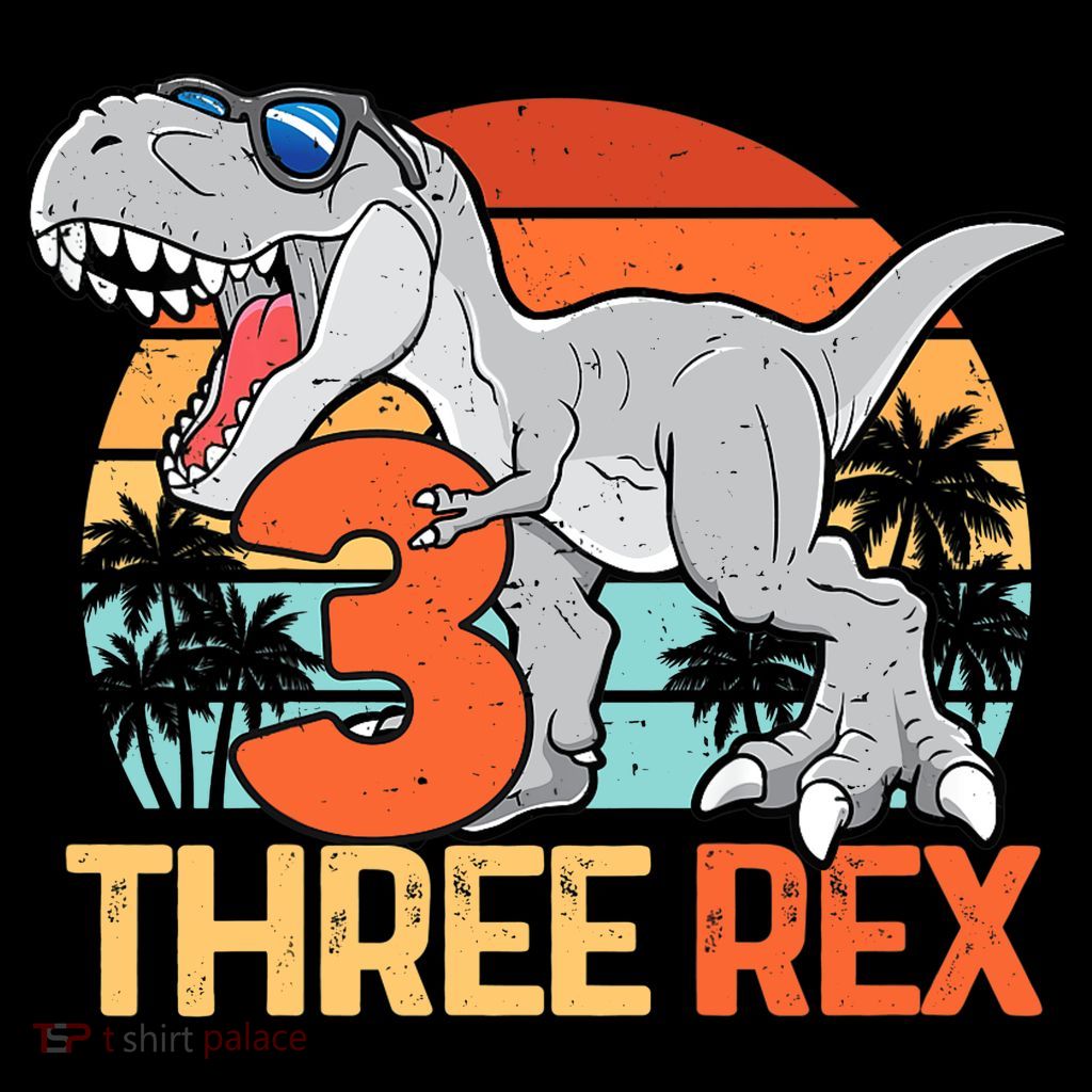 Boy Three Rex 3rd Birthday Third Dinosaur 3 Year Old Sustainable Bucket ...