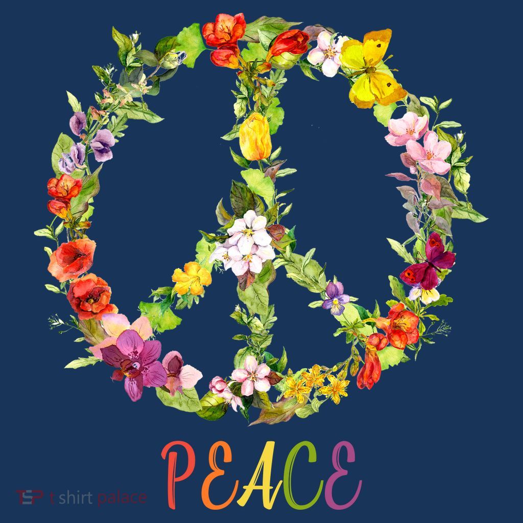 Butterfly Flower Peace Sign Valucap Bio-Washed Visor | TShirtPalace