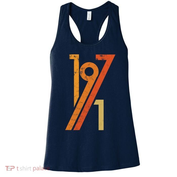 Birthday Vintage 70s Style 1971 Women's Racerback Tank | TShirtPalace