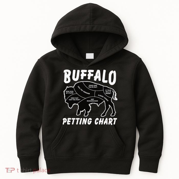 Buffalo Wildlife Petting Chart For Bison Lovers Kids Hoodie | TShirtPalace