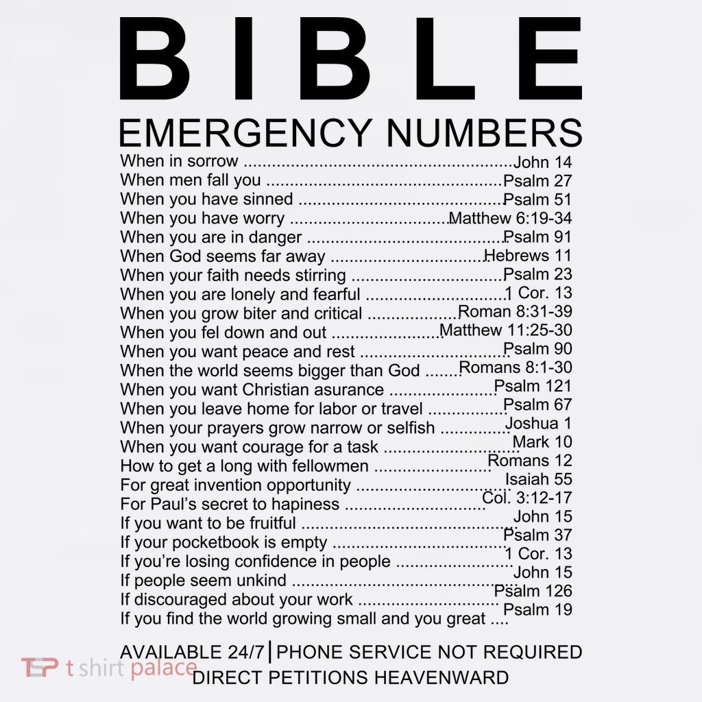 Christian Bible Emergency Numbers Full Zip Hoodie | TShirtPalace
