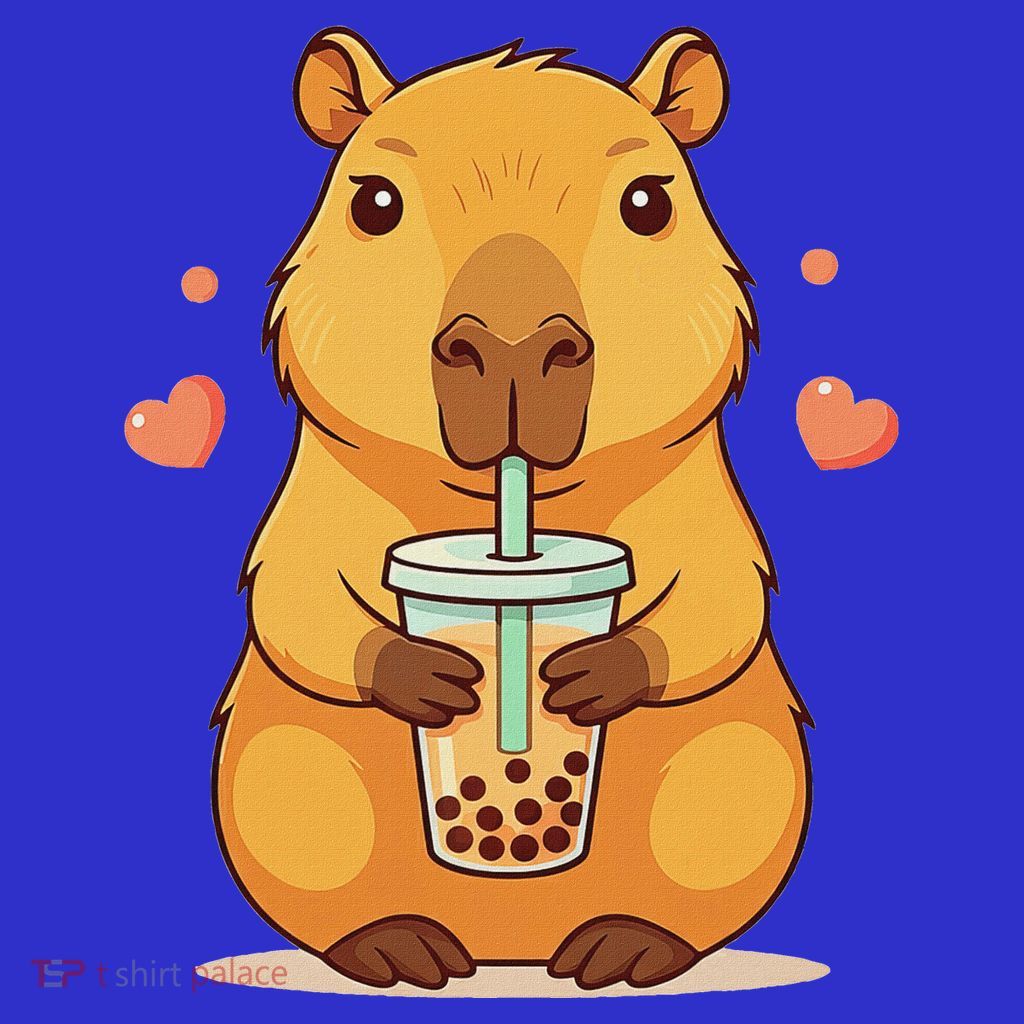 Cute Capybara Boba Tea Bubble Rodent Toddler Hoodie | TShirtPalace