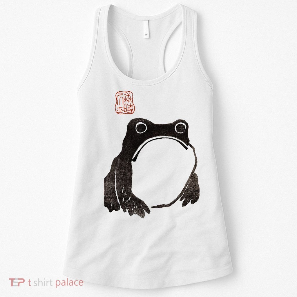 Cute Cottagecore Frog Grumpy Japanese Frog Women's Tank Top | TShirtPalace