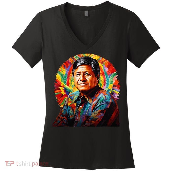 Cesar Chavez Hispanic Heritage Month Women's V-Neck T-Shirt | TShirtPalace