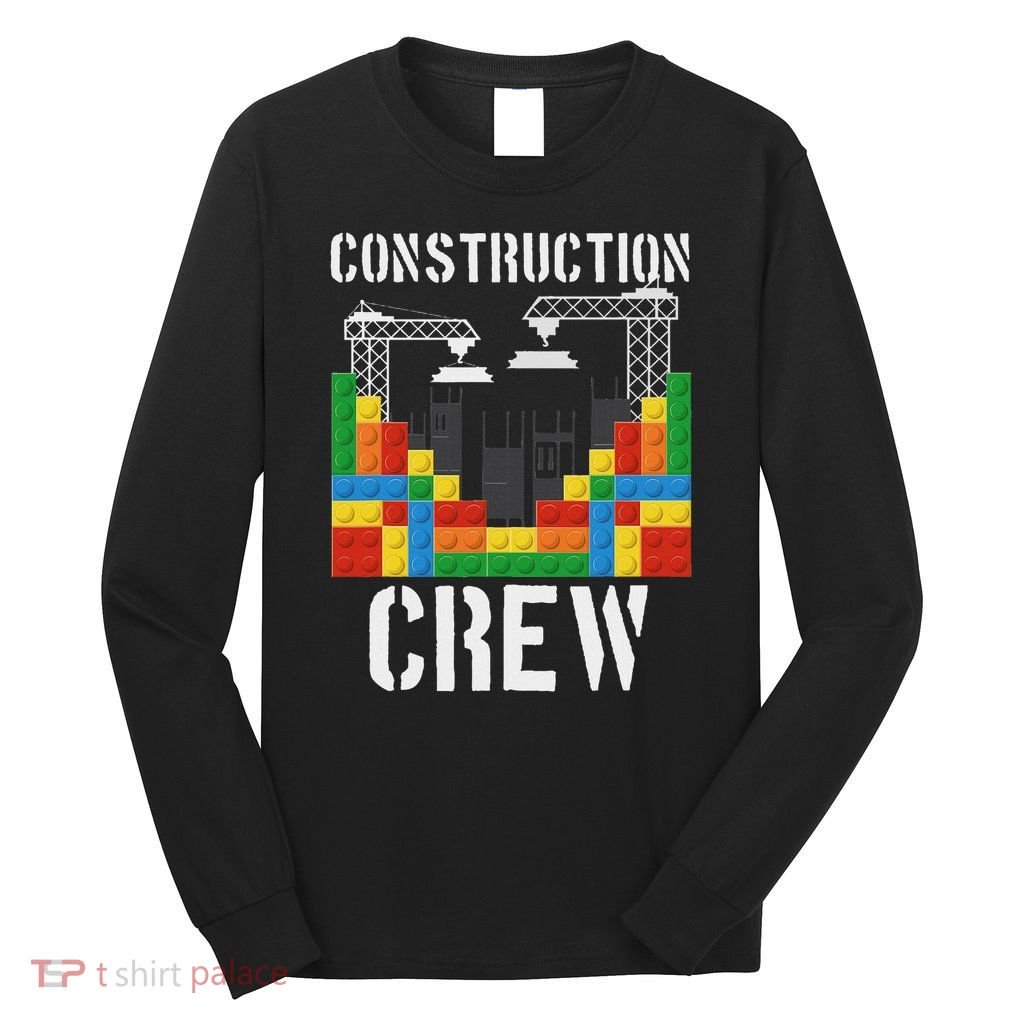 Construction Crew Master Builder Bricklayer Building Blocks Long Sleeve ...