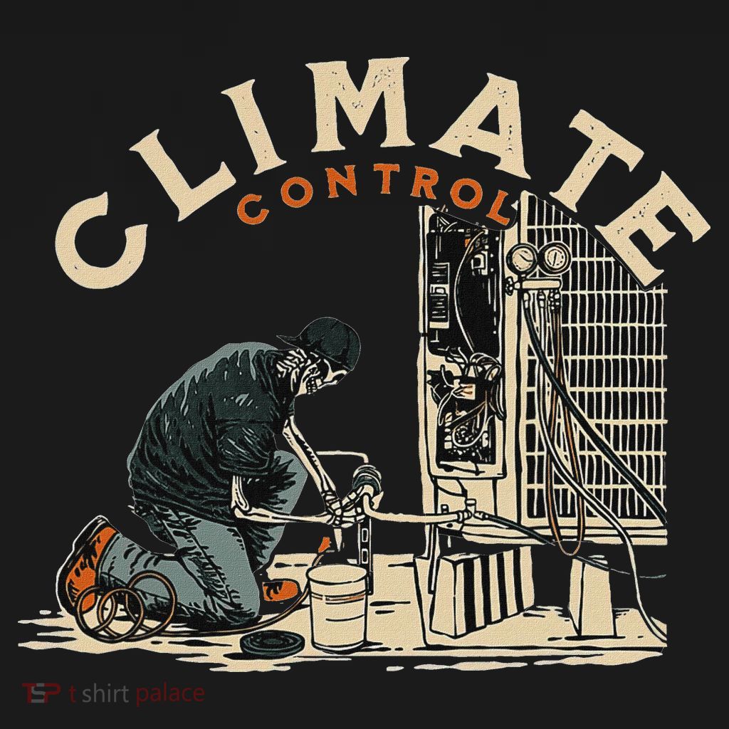 Climate Control Skeleton Hvac Technician Pride Women's V-Neck T-Shirt ...