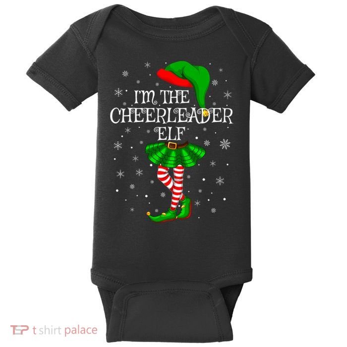 Cheerleader Elf Christmas Matching Family Elf Baby Bodysuit | TShirtPalace
