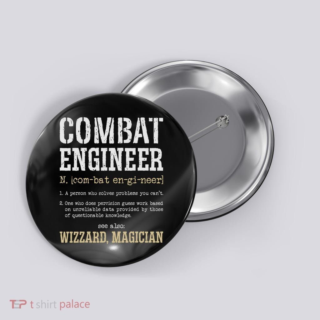 Combat Engineer Funny Engineering Dictionary Term Definition Button ...
