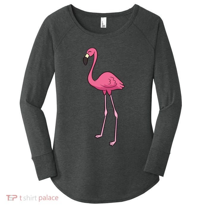 Cute Flamingo Bird Pink Flamingo Women's Perfect Tri Tunic Long Sleeve ...