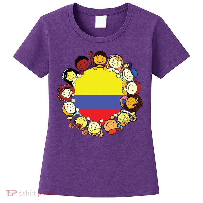 Colombia Flag Hispanic Heritage Month Colombian Women's T-Shirt ...