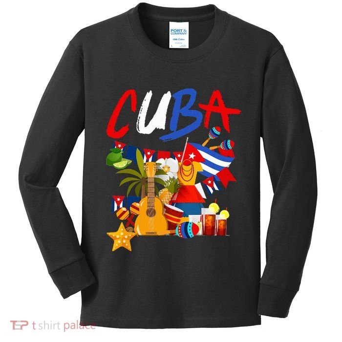 Cuban Flag Outfit Ideas Hispanic Cuba Flag Kids Long Sleeve Shirt ...