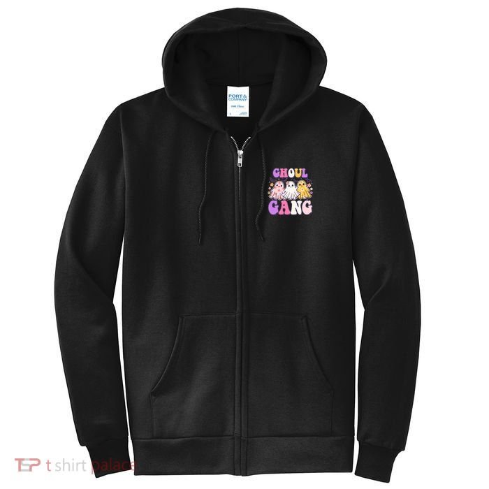 Cute Funny Retro Ghoul Gang Ghosts Full Zip Hoodie | TShirtPalace