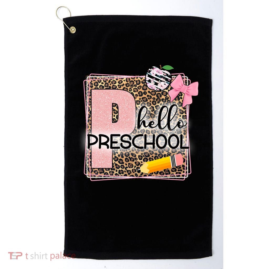 Cute Hello Pre School Teachers Students Golf Towel
