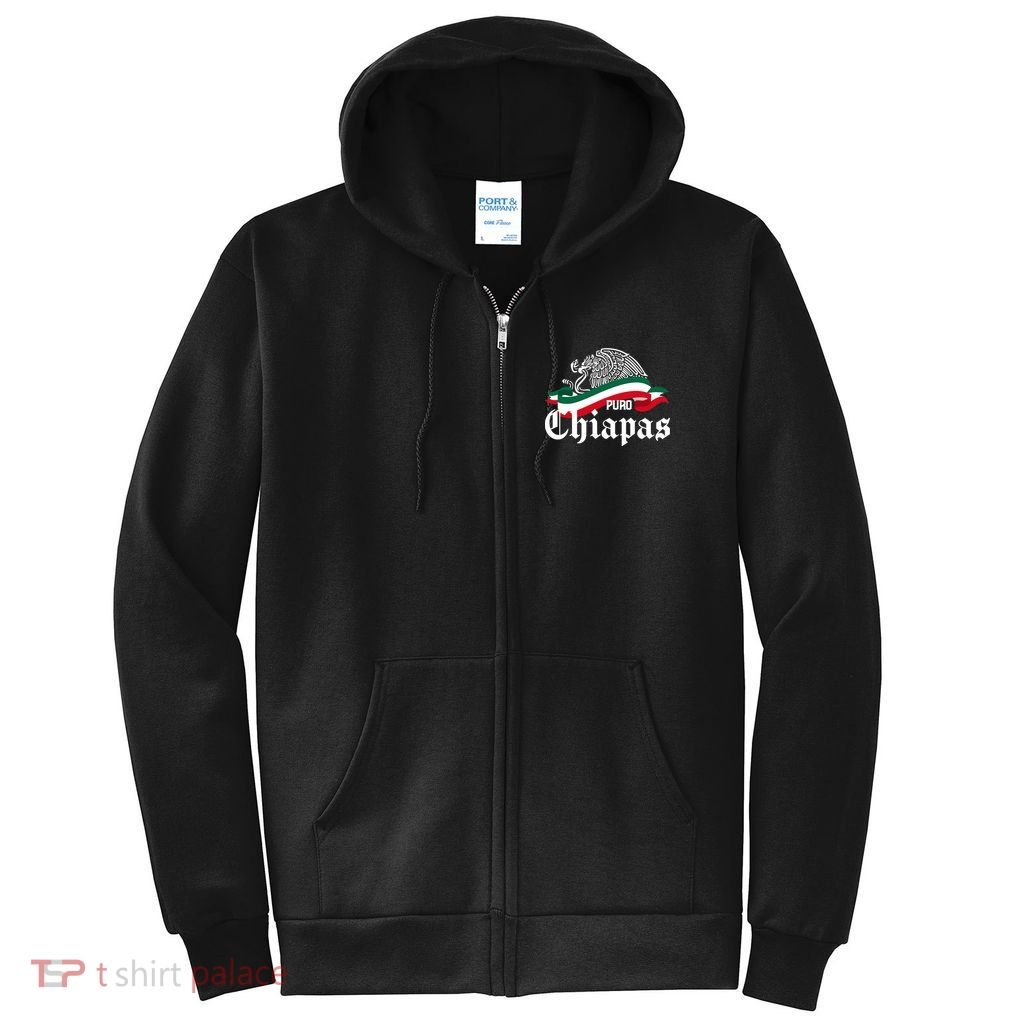 Chiapas Mexico Puro Chiapas Eagle Flag Full Zip Hoodie | TShirtPalace
