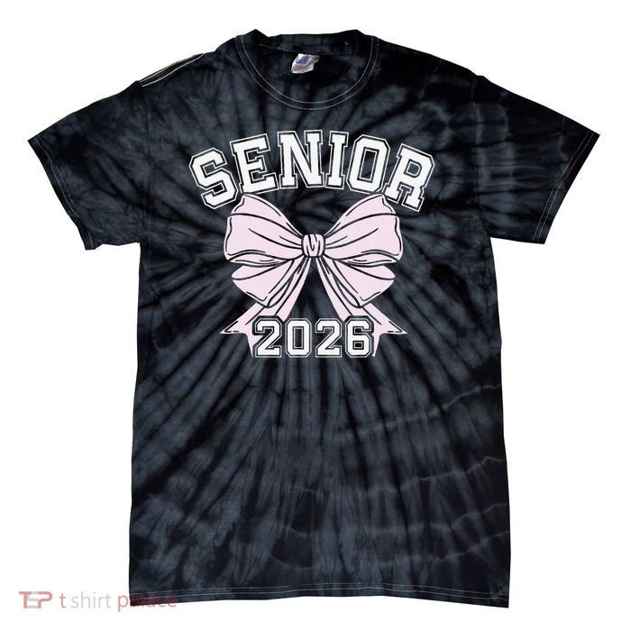 Class Of 2026 Senior Coquette Bow Aesthetic Tie-Dye T-Shirt | TShirtPalace